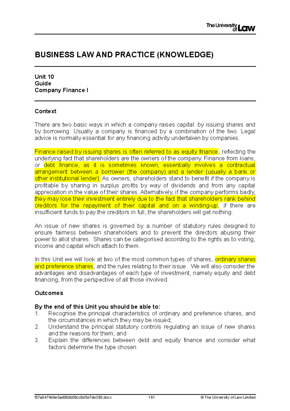 Business Law and Practice 10 - BUSINESS LAW AND PRACTICE (KNOWLEDGE ...