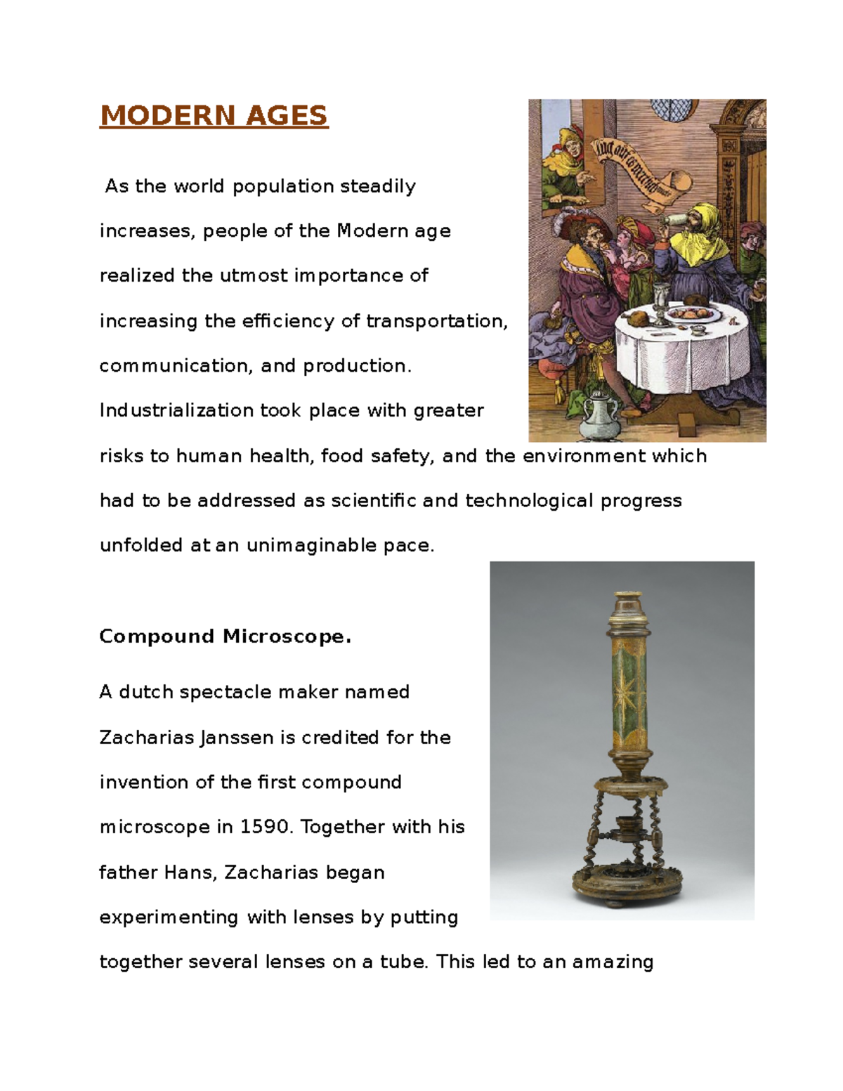 Modern AGES - Science, Technology, and Society Historical antecedents ...