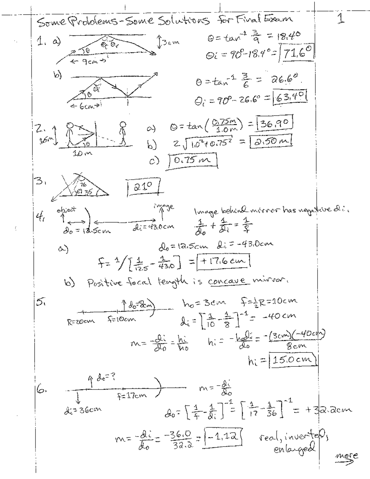 Solutions to more practice problems - Physics 212 - Studocu