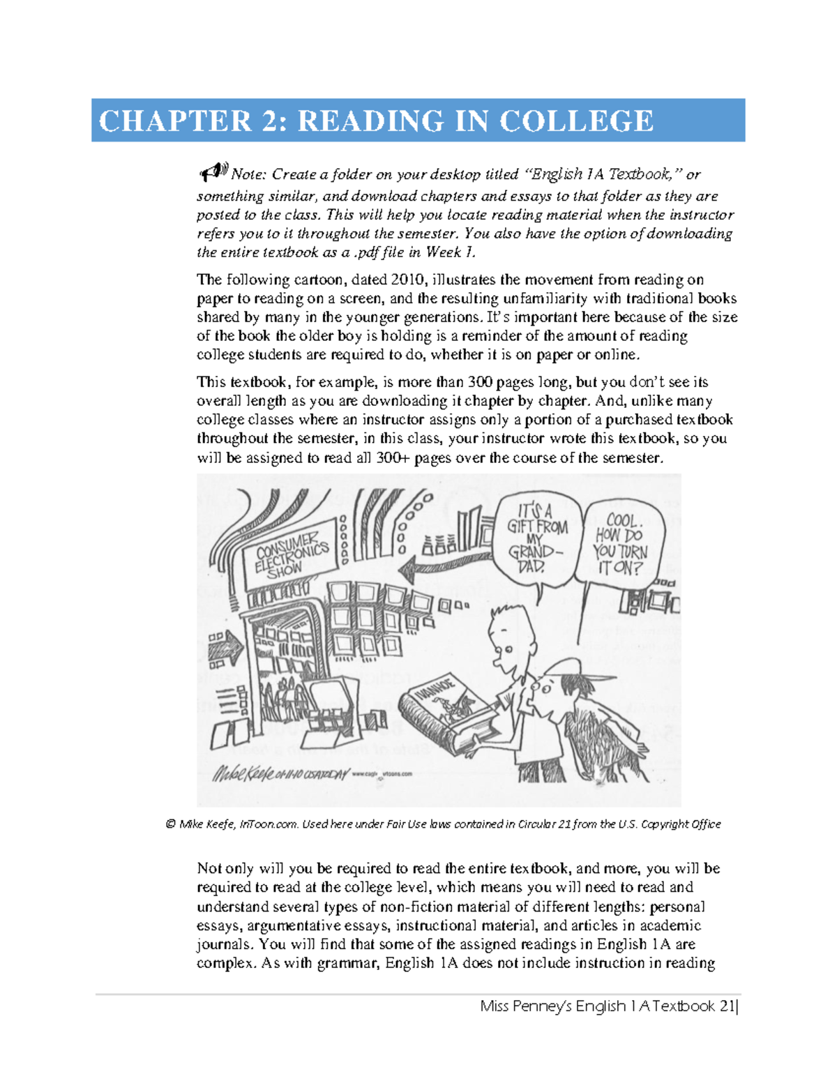 Chapter 2 Reading in College pp. 21-40 - CHAPTER 2: READING IN COLLEGE ...