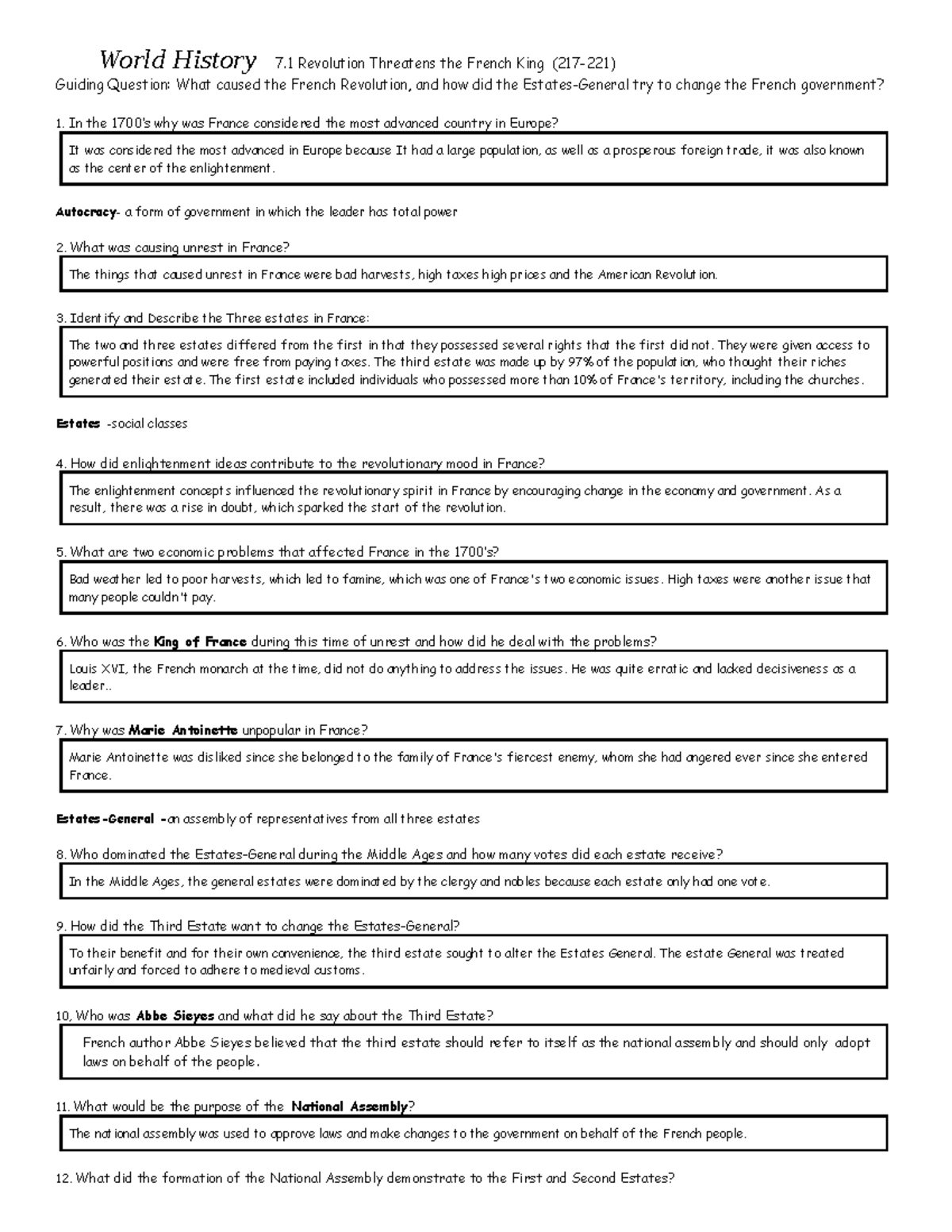 Lujuana Sena - CH 7 Section 1 Guided Reading - World History 7 ...