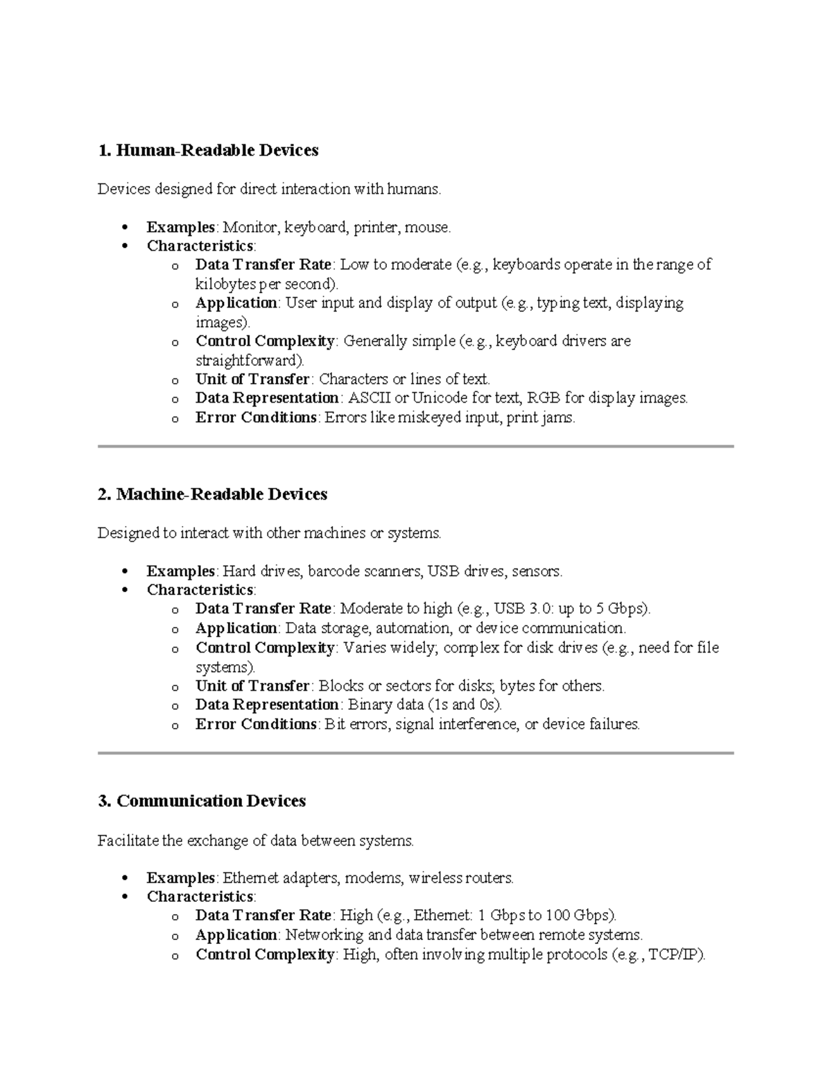Asynchronous Activity - 1. Human-Readable Devices Devices designed for ...