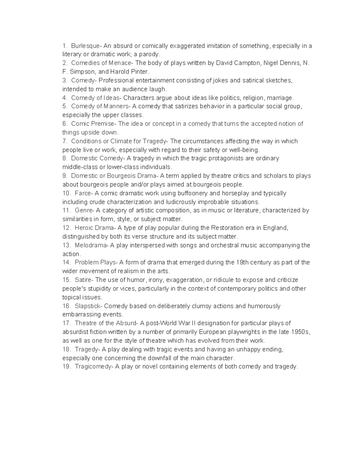 Untitled document-5 - definitions - Burlesque- An absurd or comically ...