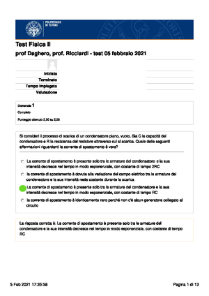 Esercizi Risolti 5 - ESERCIZI RISOLTI 5 – 5 (Tracce) 5 due lunghi conduttori rettilinei ...