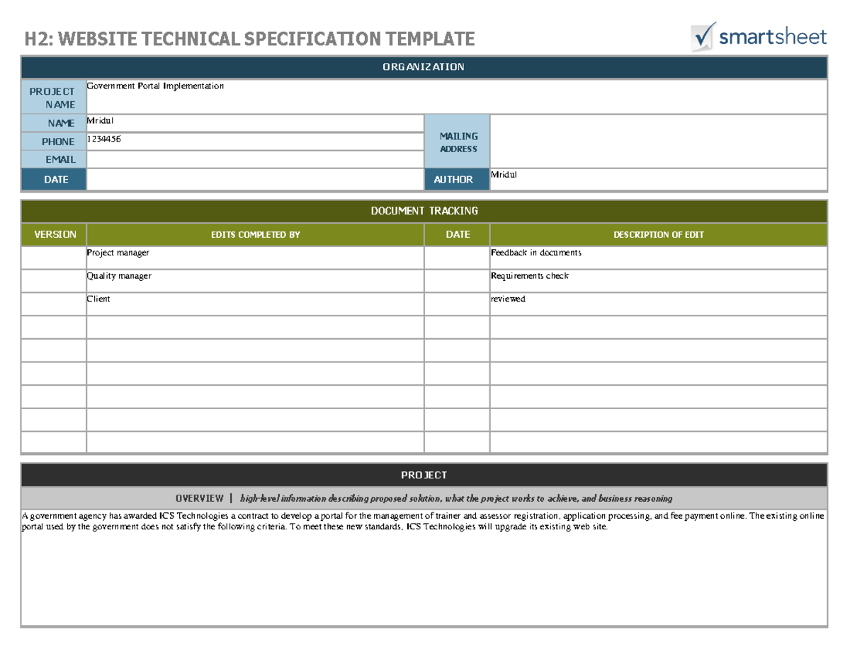 IC-Website-Technical-Specification-Template-PDF mridul - H2: WEBSITE ...