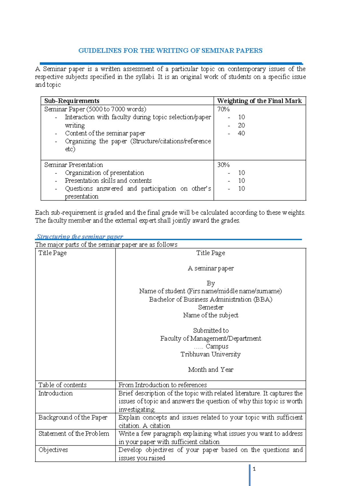 Guidelines Seminar Paper PC - 1 GUIDELINES FOR THE WRITING OF SEMINAR ...