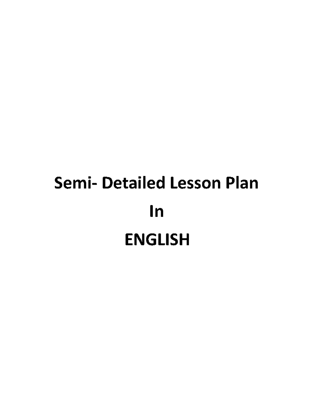 Lit. Studies Se-mi Detailed Lesson Plan English - Semi- Detailed Lesson ...