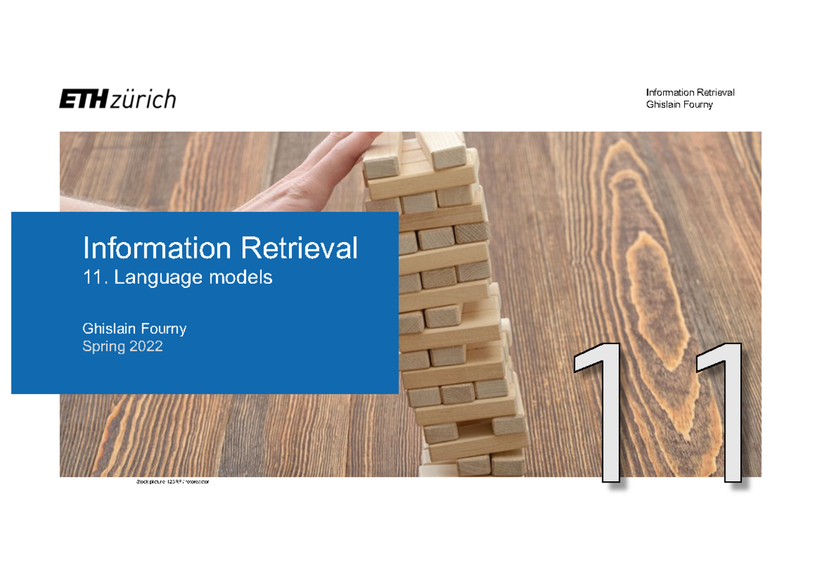 11 Information Retrieval - Language models - Information Retrieval Language models Ghislain ...