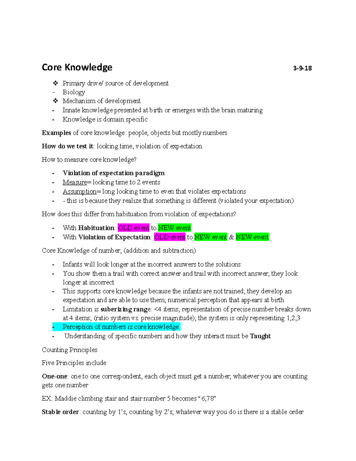 Core Knowledge Notes 03-09-18 - Core Knowledge 3-9- Primary drive ...