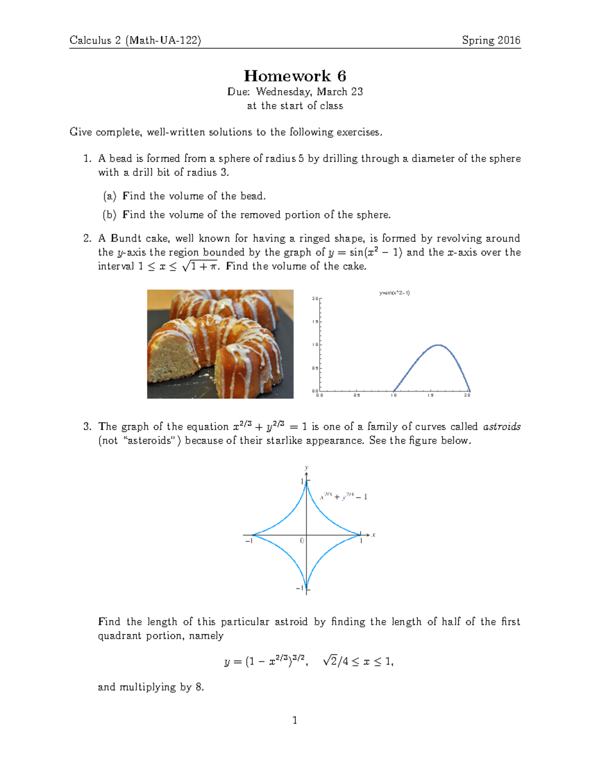 Homework 6 - Calculus 2 (Math-UA-122) Spring 2016 Homework 6 Due ...