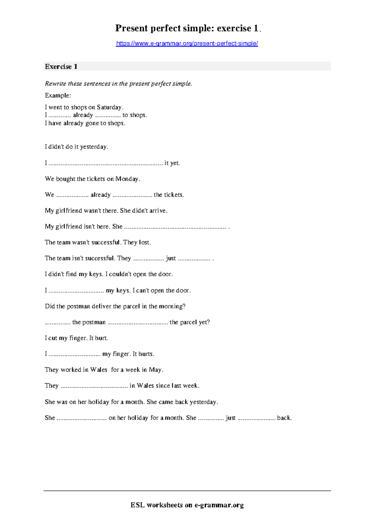 Present-perfect-simple-exercise-1 - Present perfect simple: exercise 1 ...
