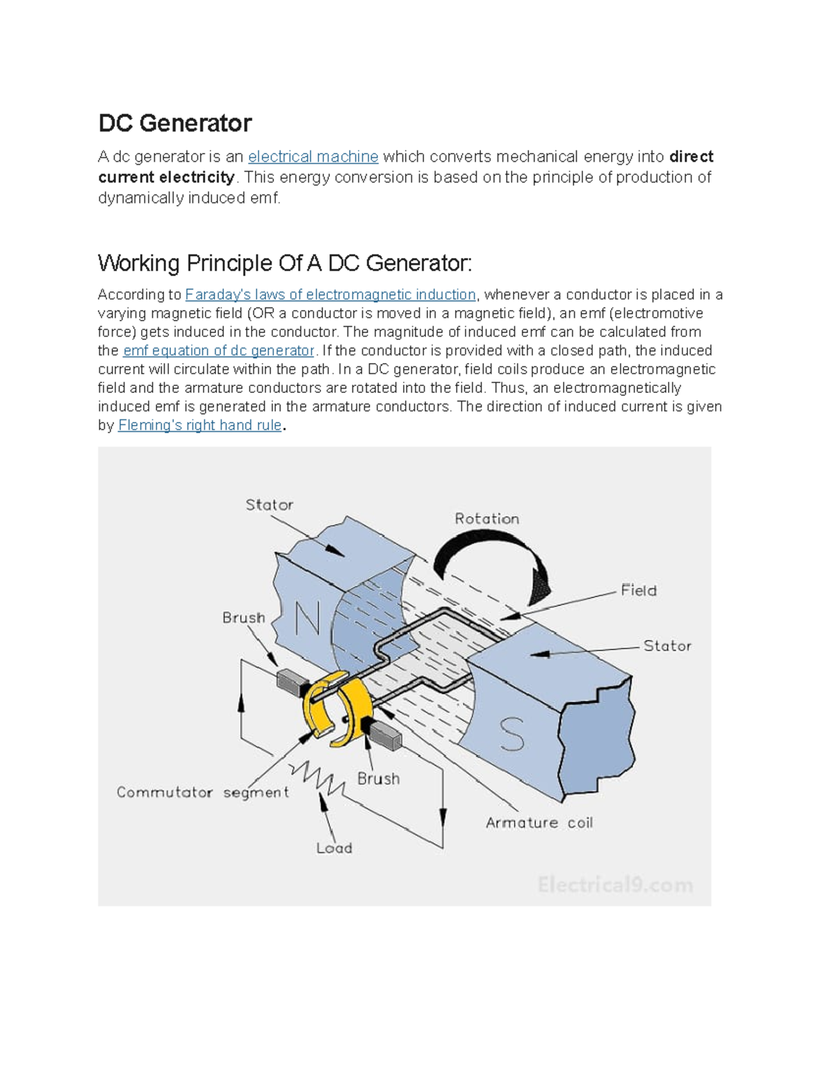 Physics Numericals - DC Generator A dc generator is an electrical ...