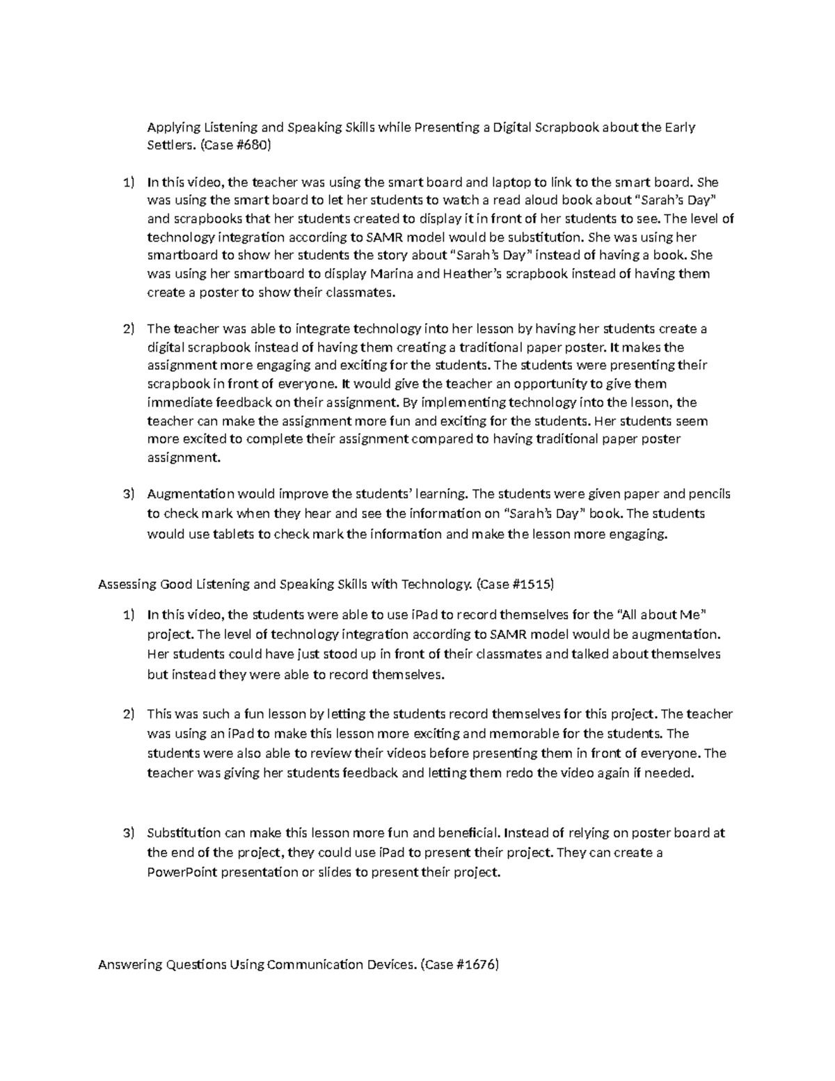 Task 2 - D092 - Homework - Applying Listening and Speaking Skills while ...