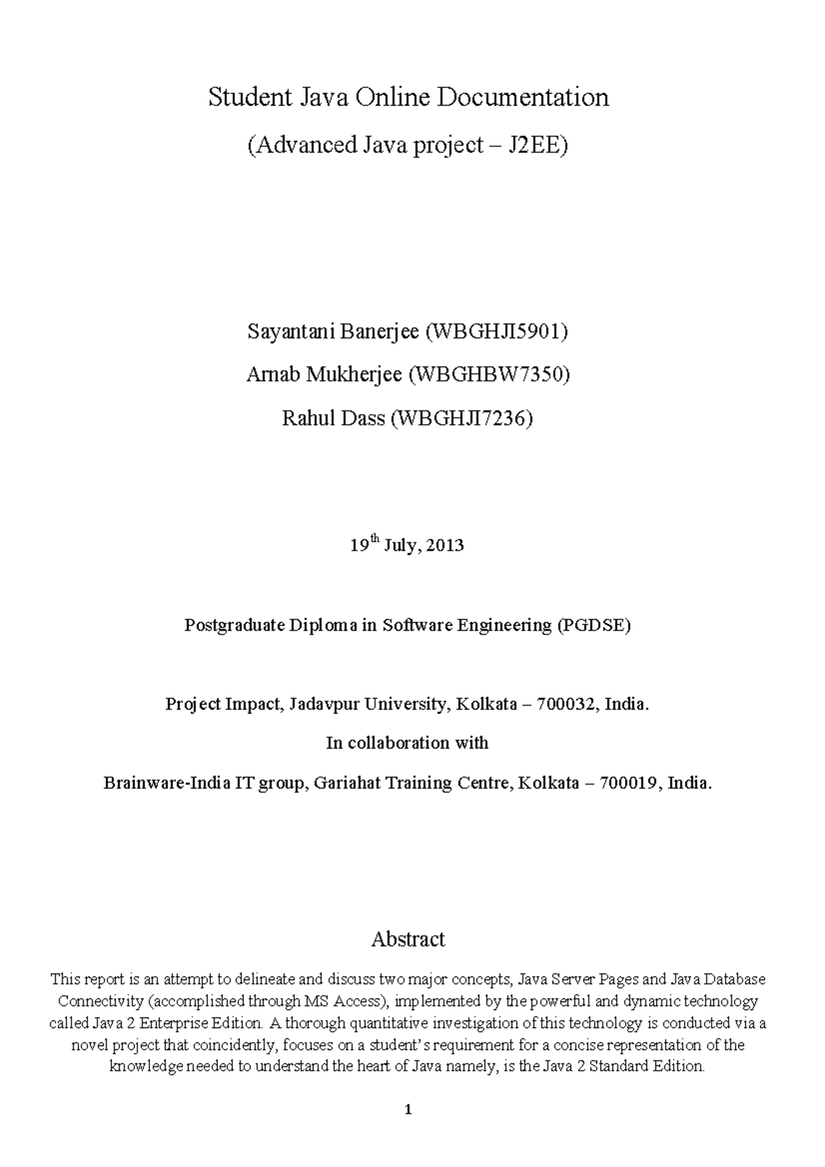 Student Java Online Documentation Advanc - Student Java Online Documentation (Advanced Java ...