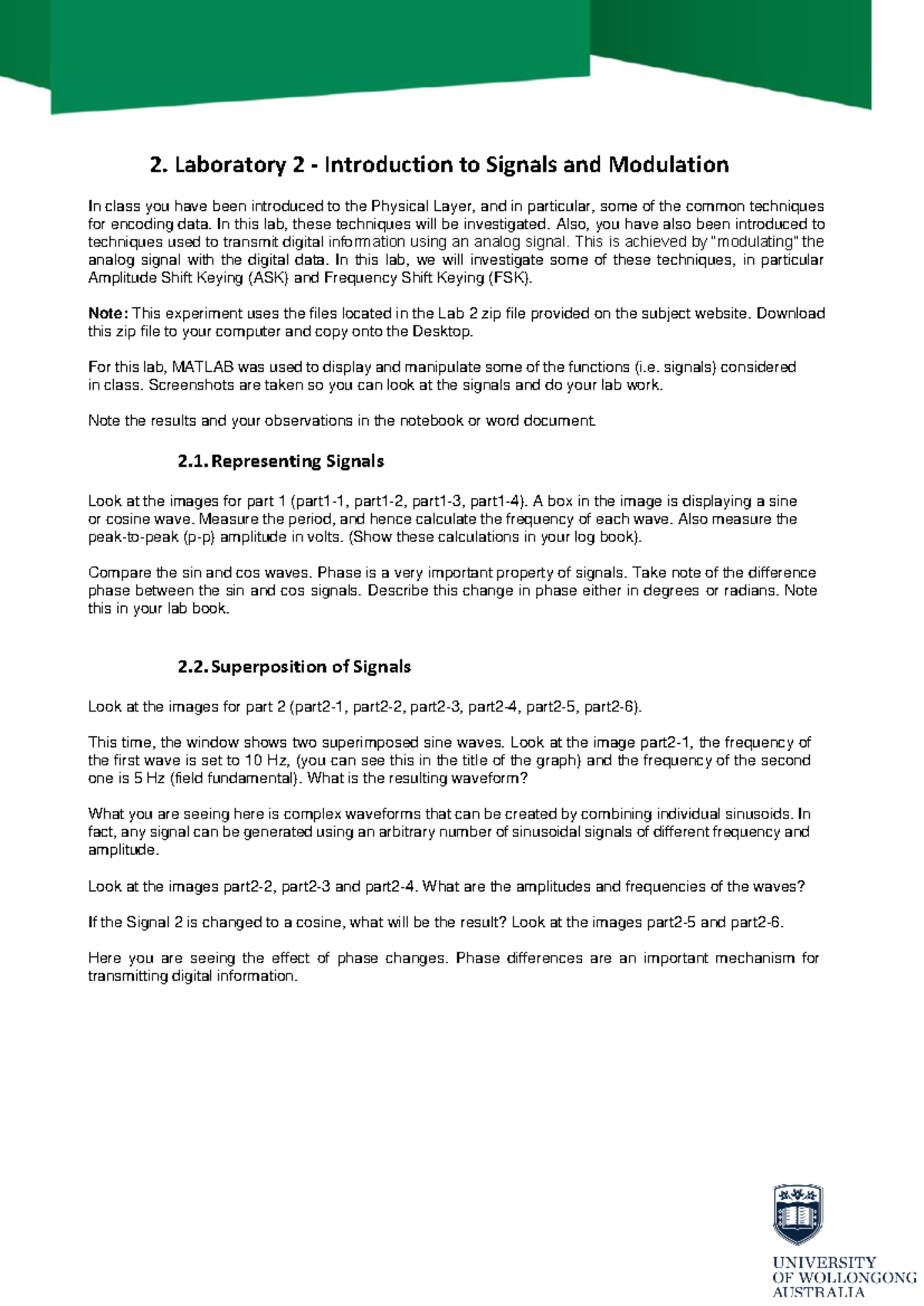 Lab 2 instructions - lab work - In class you have been introduced to ...