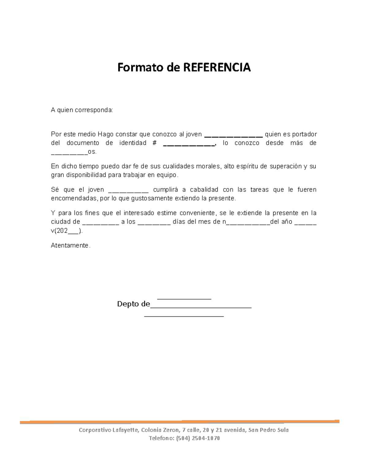 Constancia - copia - Formato de REFERENCIA A quien corresponda: Por ...