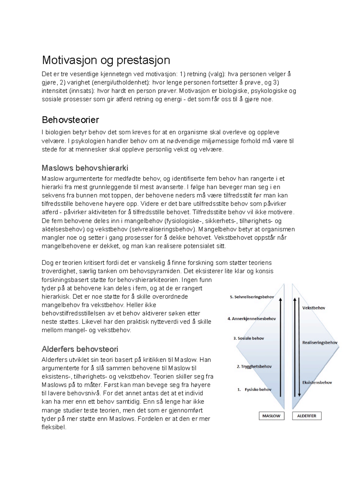 Motivasjon og prestasjon på arbeidsplassen - Motivasjon og prestasjon ...