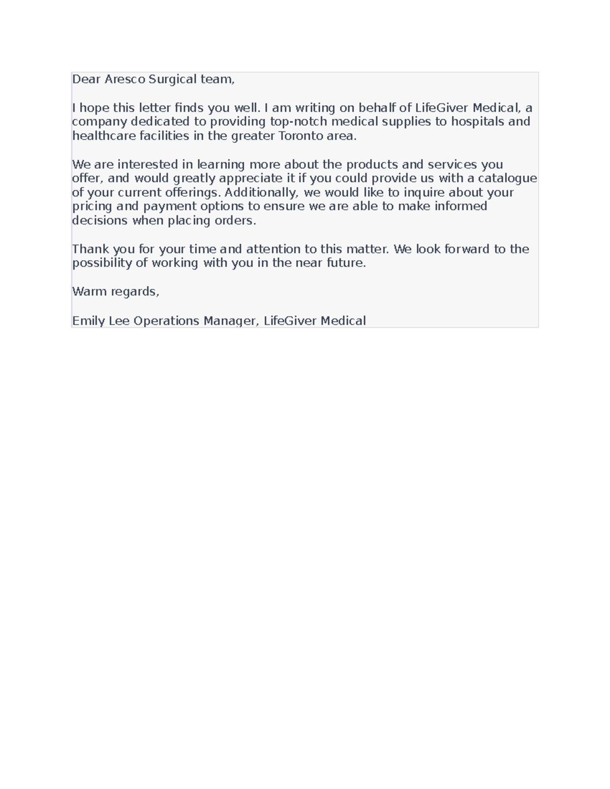 Catalogue Merged Letters - Dear Aresco Surgical team, I hope this ...