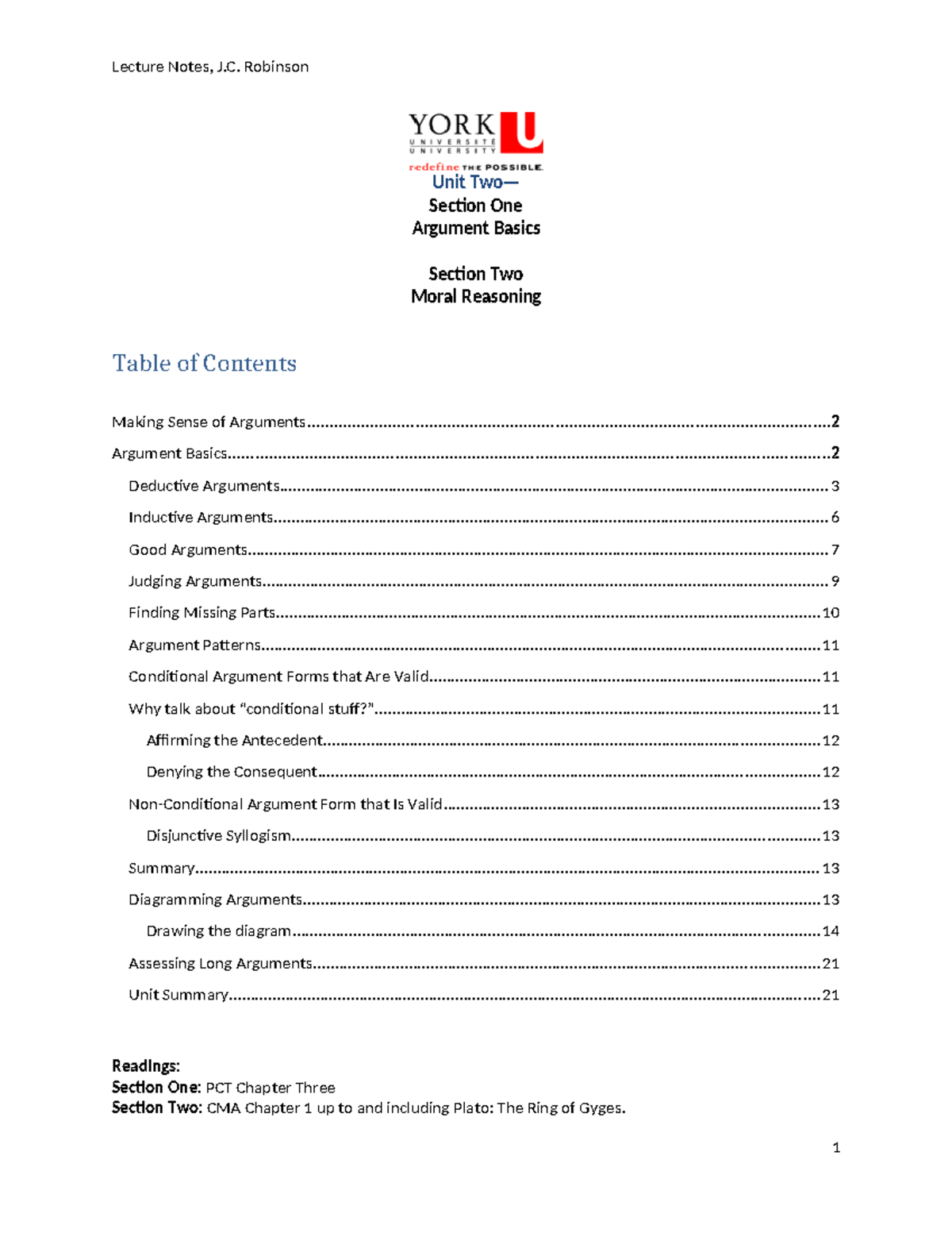2 Unit Two Argument Basics and Social Thought - Unit Two— Section One ...