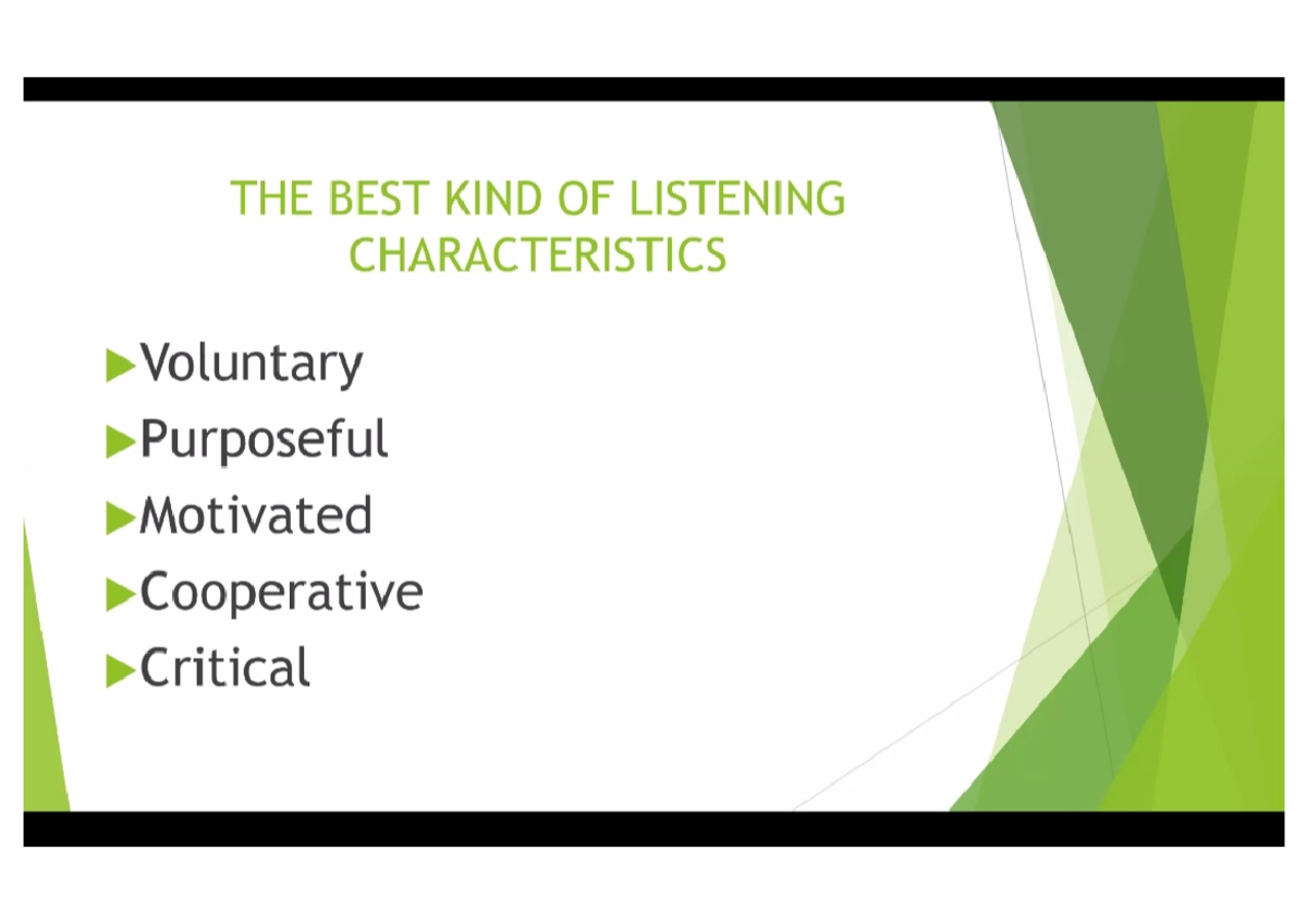 purposive communication -chapter 9 - THE BEST KIND OF LISTENING ...