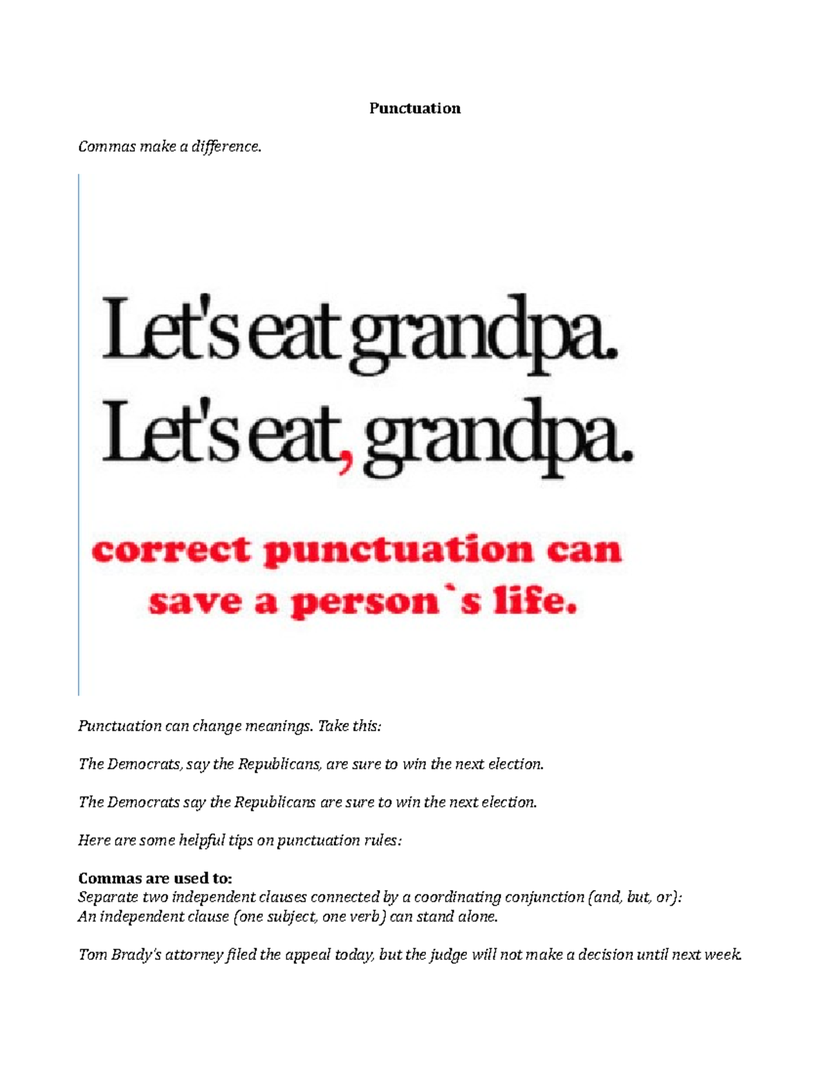 Punctuation Cheat Sheet - Punctuation Commas Make A Difference