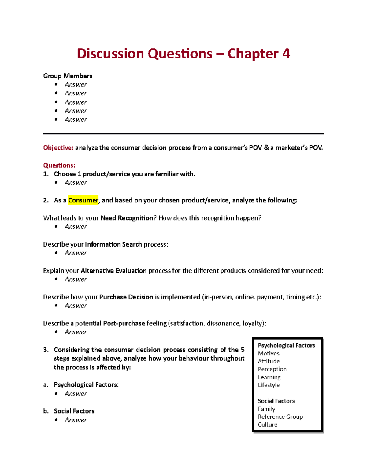 ADM 2320 - Discussion Questions - Chapter 4 - Discussion Questions ...