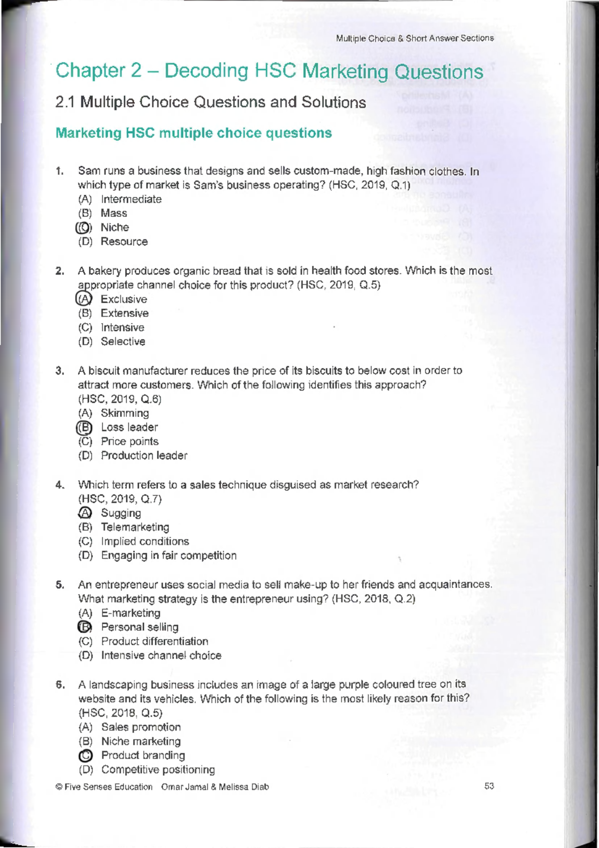 Past HSC MCQ 2012-2019 - Practice paper - Multiple Choice & Short ...