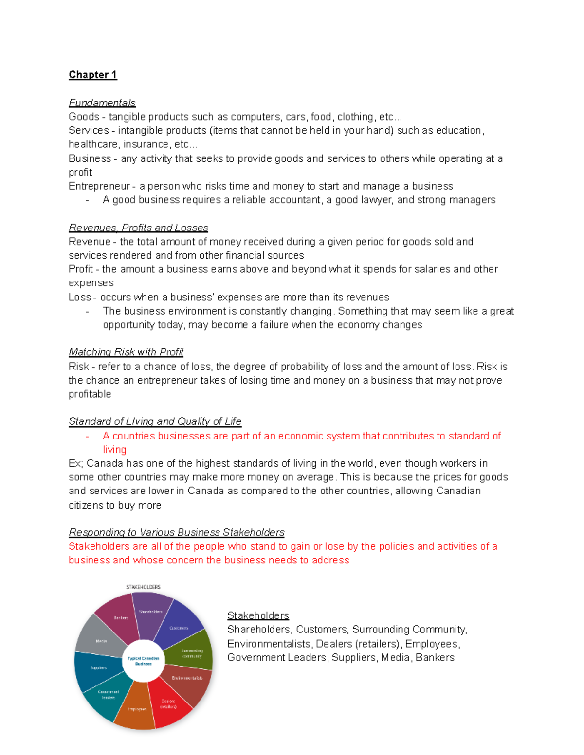 Midterm 1 Notes Chapter 1 Fundamentals Goods Tangible Products Such As Computers Cars