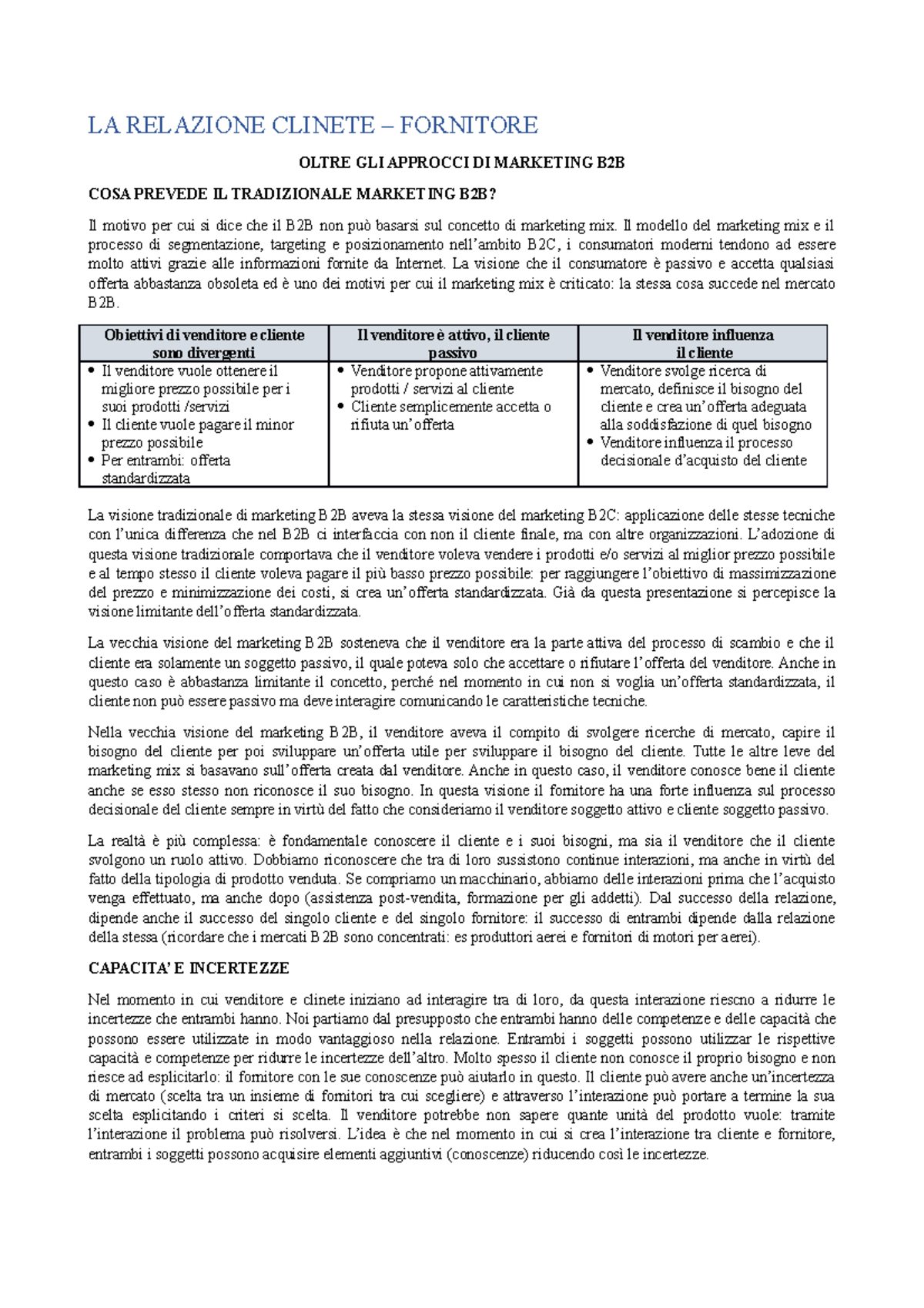 Relazione cliente - fornitore - LA RELAZIONE CLINETE – FORNITORE OLTRE ...