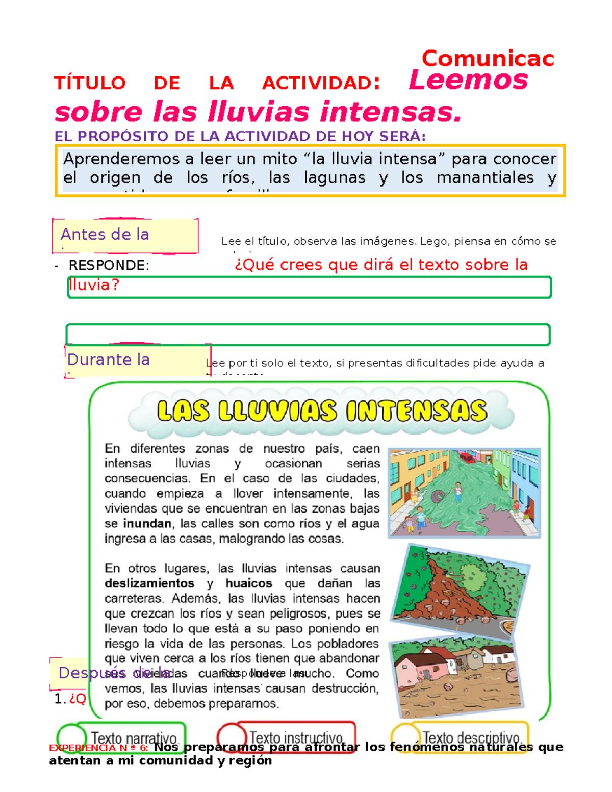 III SEM 24 ACT 1 - fichas de fenomenos naturales - TÍTULO DE LA ...