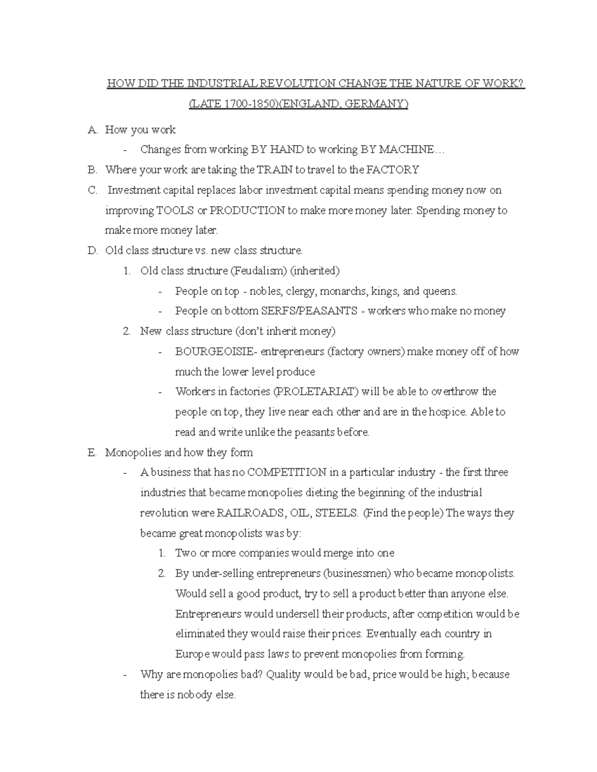 3 HOW DID THE Industrial Revolution Change THE Nature OF WORK - HOW DID ...