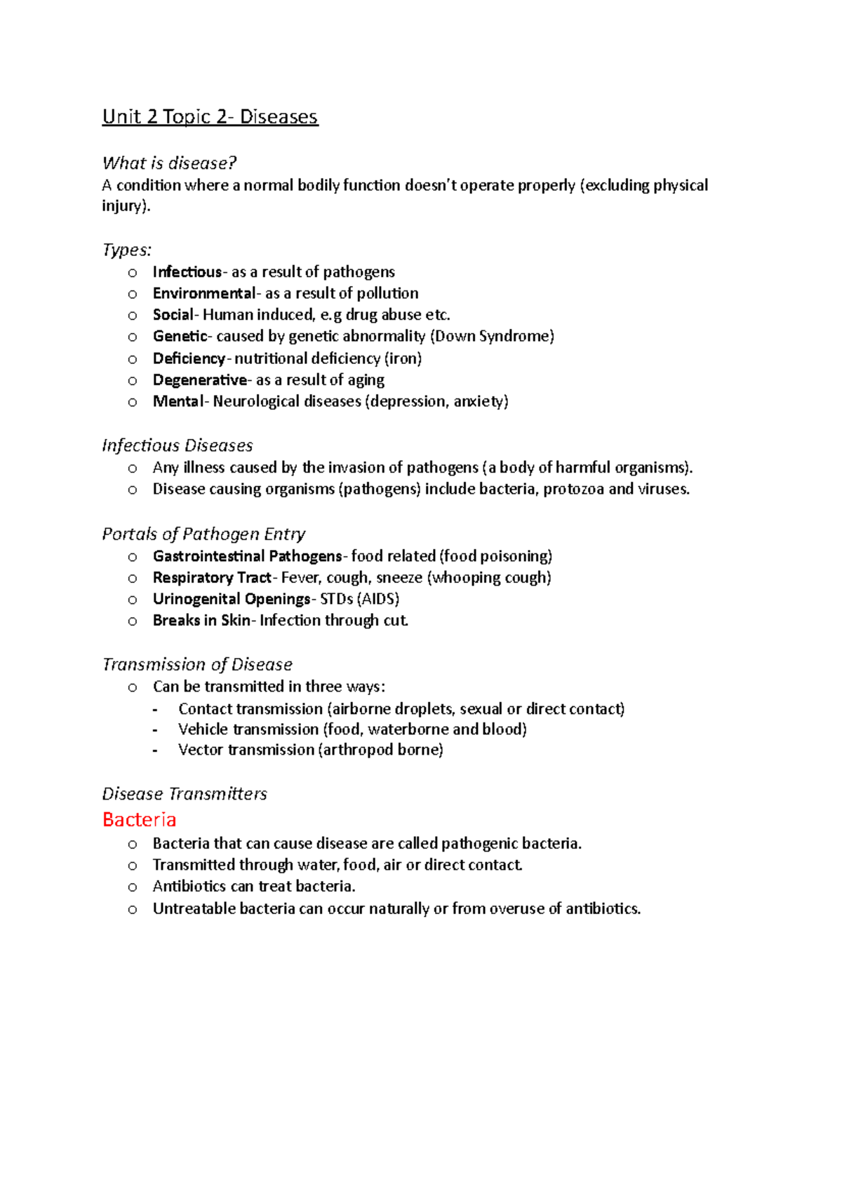 Topic 2-2 - Basic foundational knowledge notes on Biology - Unit 2 ...