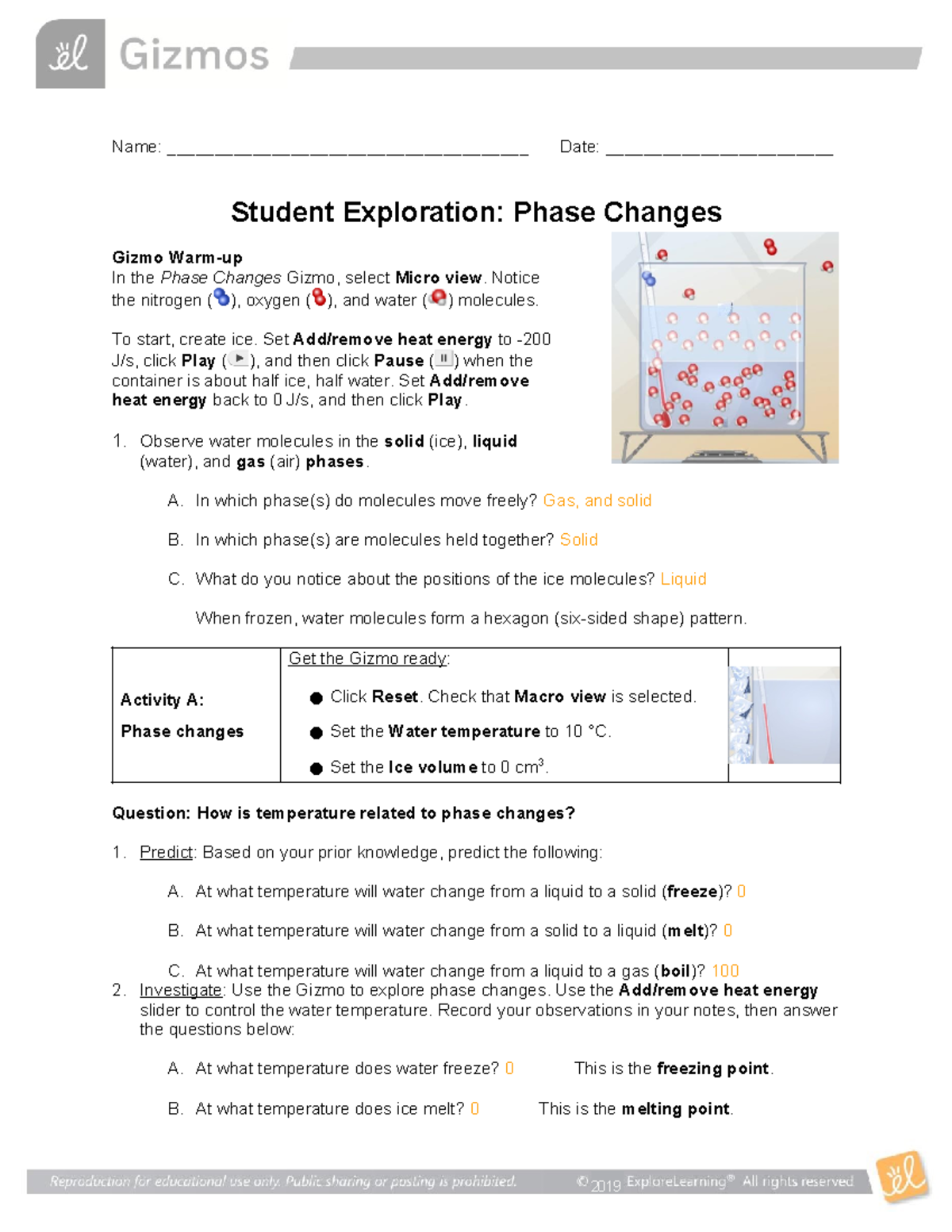 Phase Changes SE - N/A - 2019 Name ...