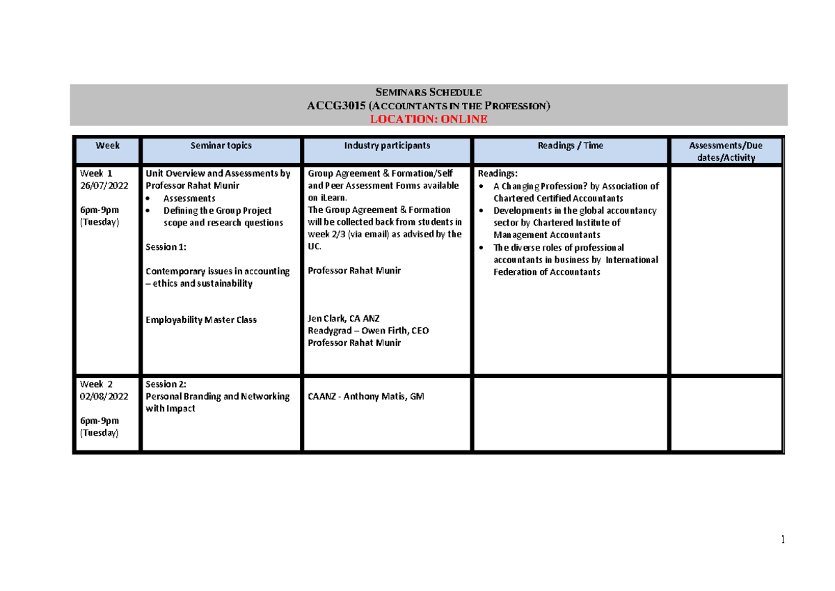 Weekly Seminars Schedule S2 2022 for Industry Partners - SEMINARS ...