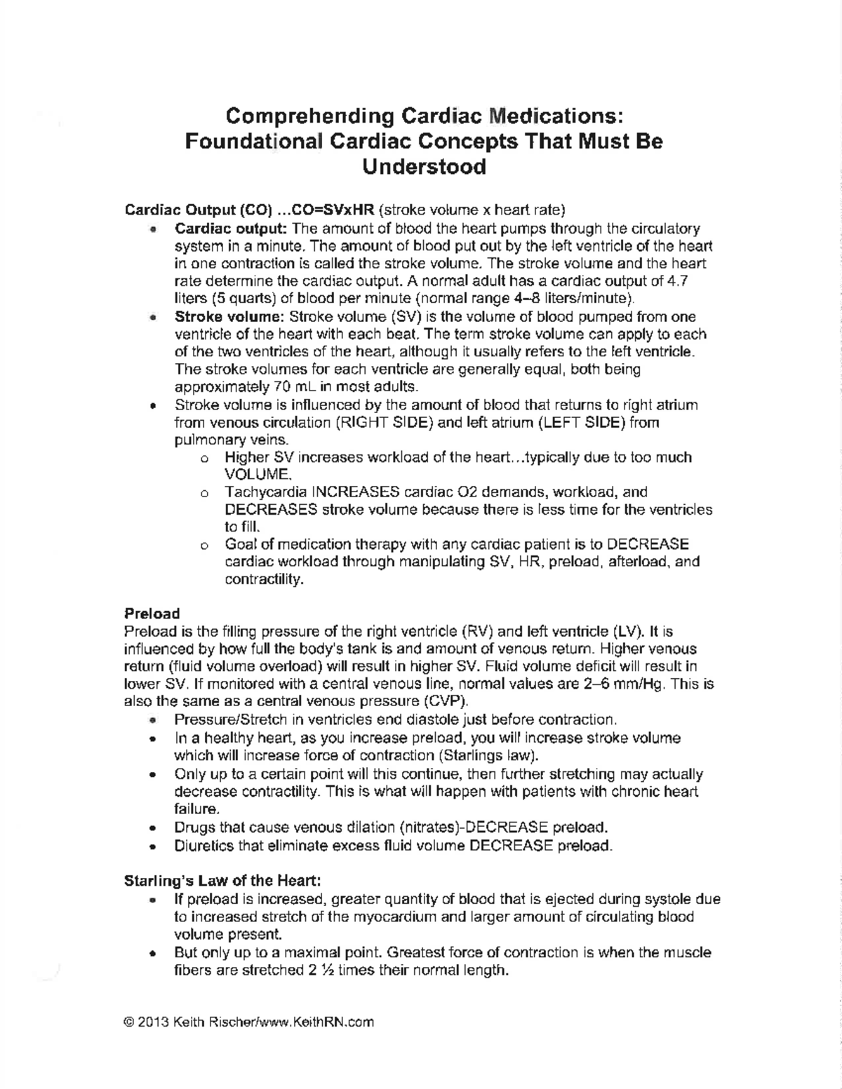 Cardiac medications given by nurses - NUR1210 - Studocu