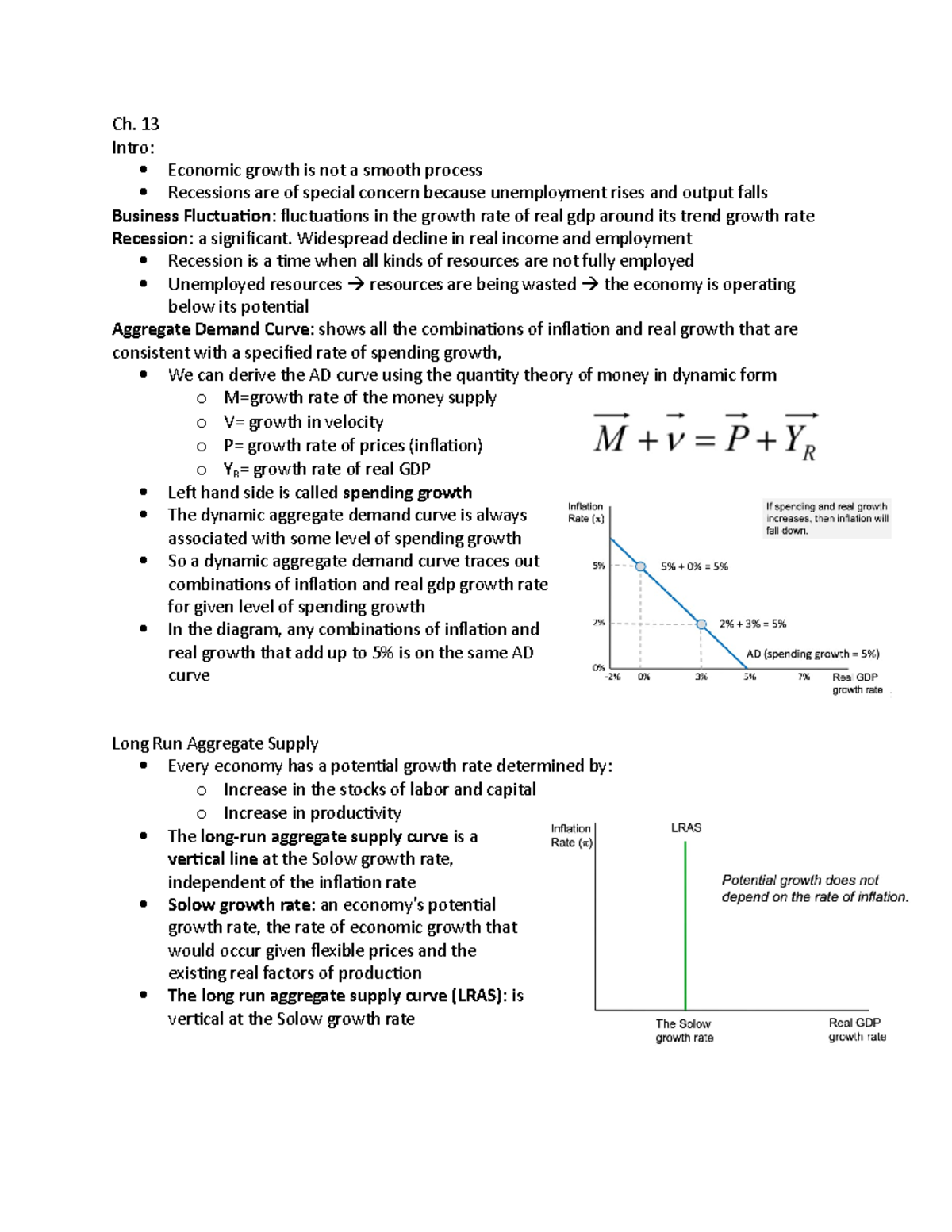 Econ exam 3 - econ exam study guide - Ch. 13 Intro: Economic growth is ...