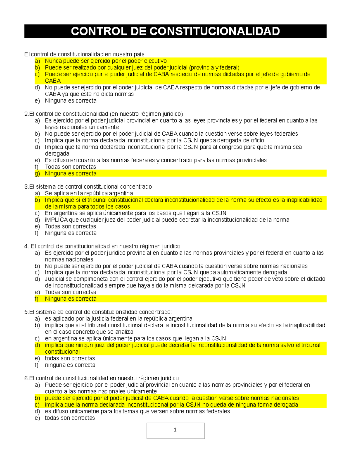 Choice Previo - CONTROL DE CONSTITUCIONALIDAD El control de ...