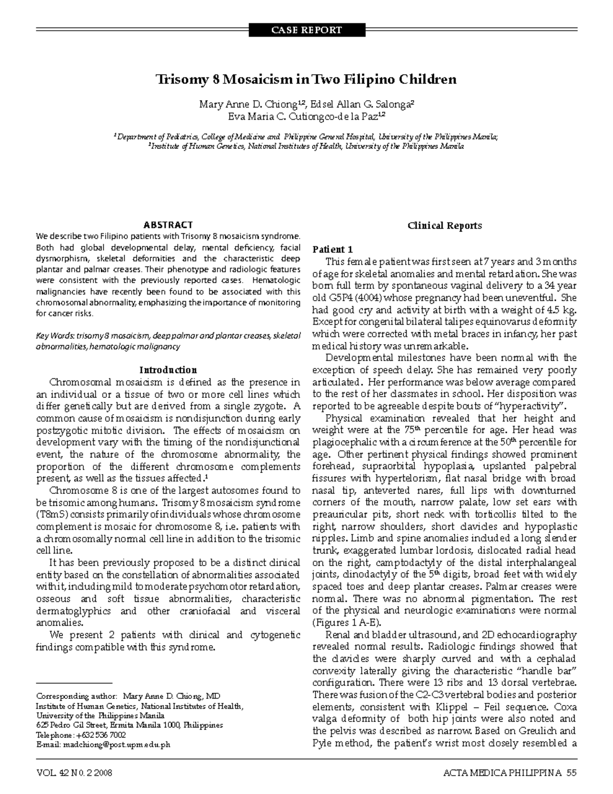 2428-Article Text-13558-1-10-202012 04 - Trisomy 8 Mosaicism in Two ...