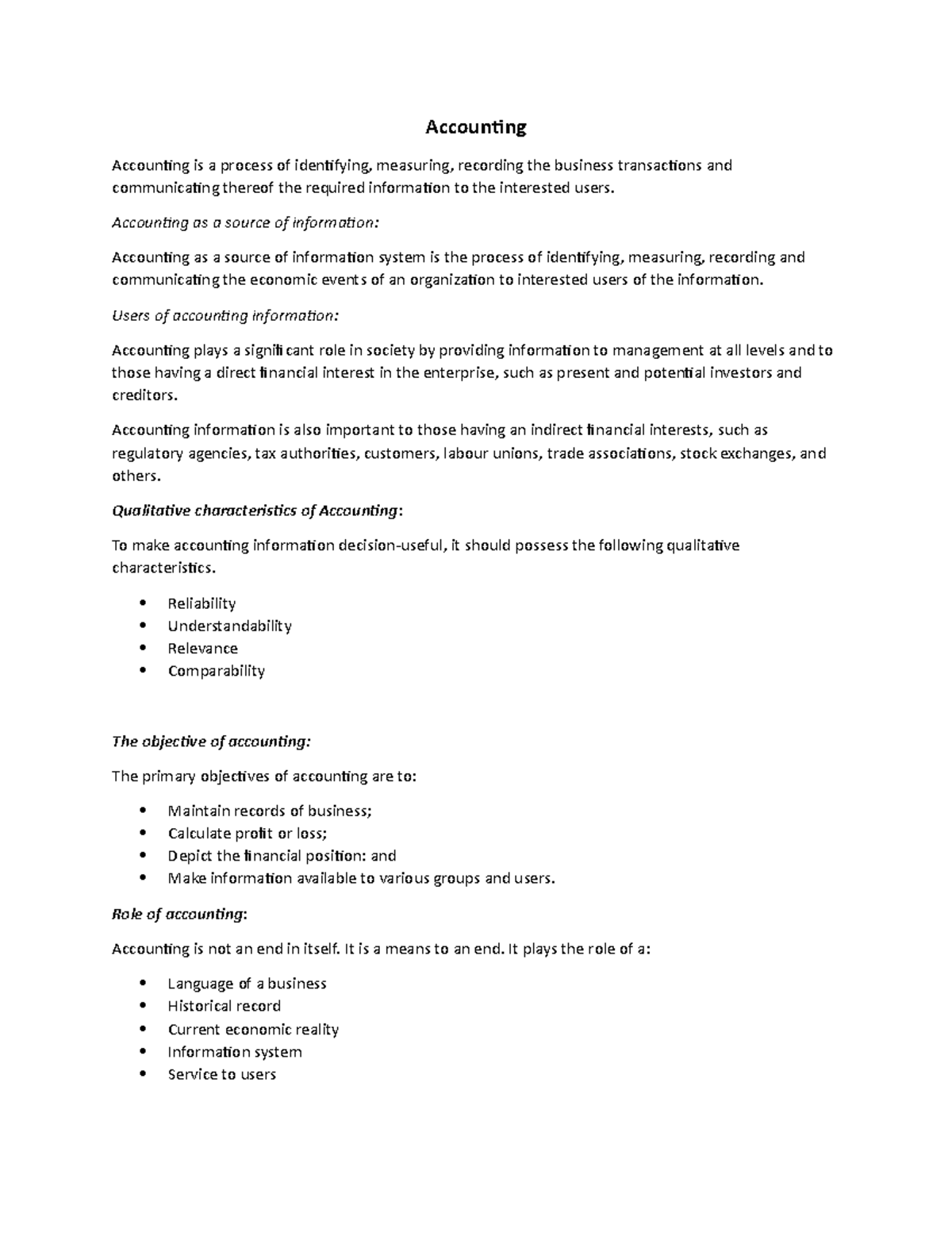 Document - Accounting , Treatment,Terms - Accounting Accounting is a ...