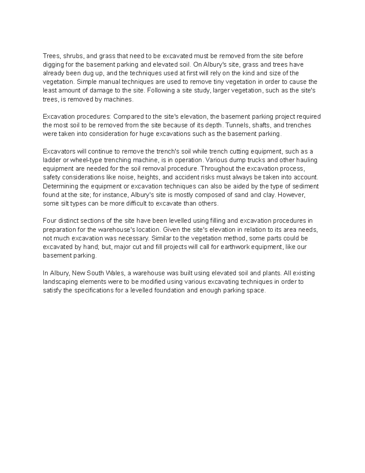 Works - Section of main essay assignment (2). - Trees, shrubs, and ...