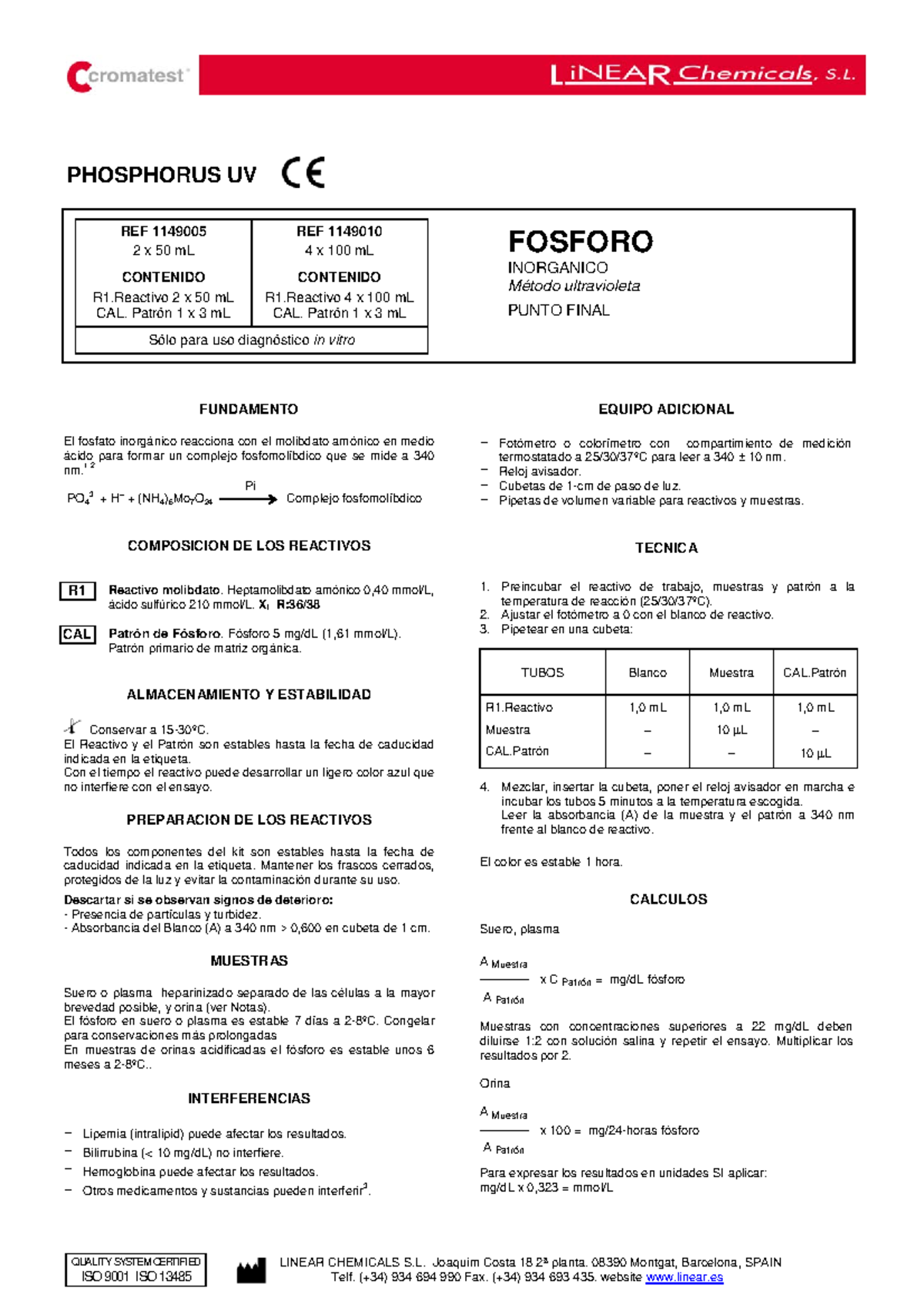 Metodo Fosforo - Laboratorio practico - FUNDAMENTO El fosfato ...