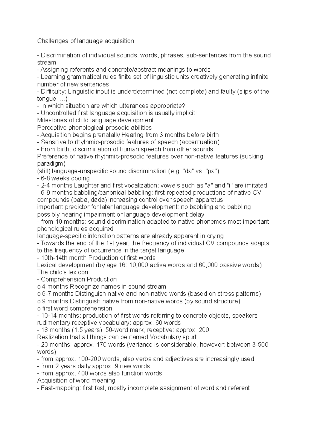 Challenges of language acquisition - Challenges of language acquisition ...