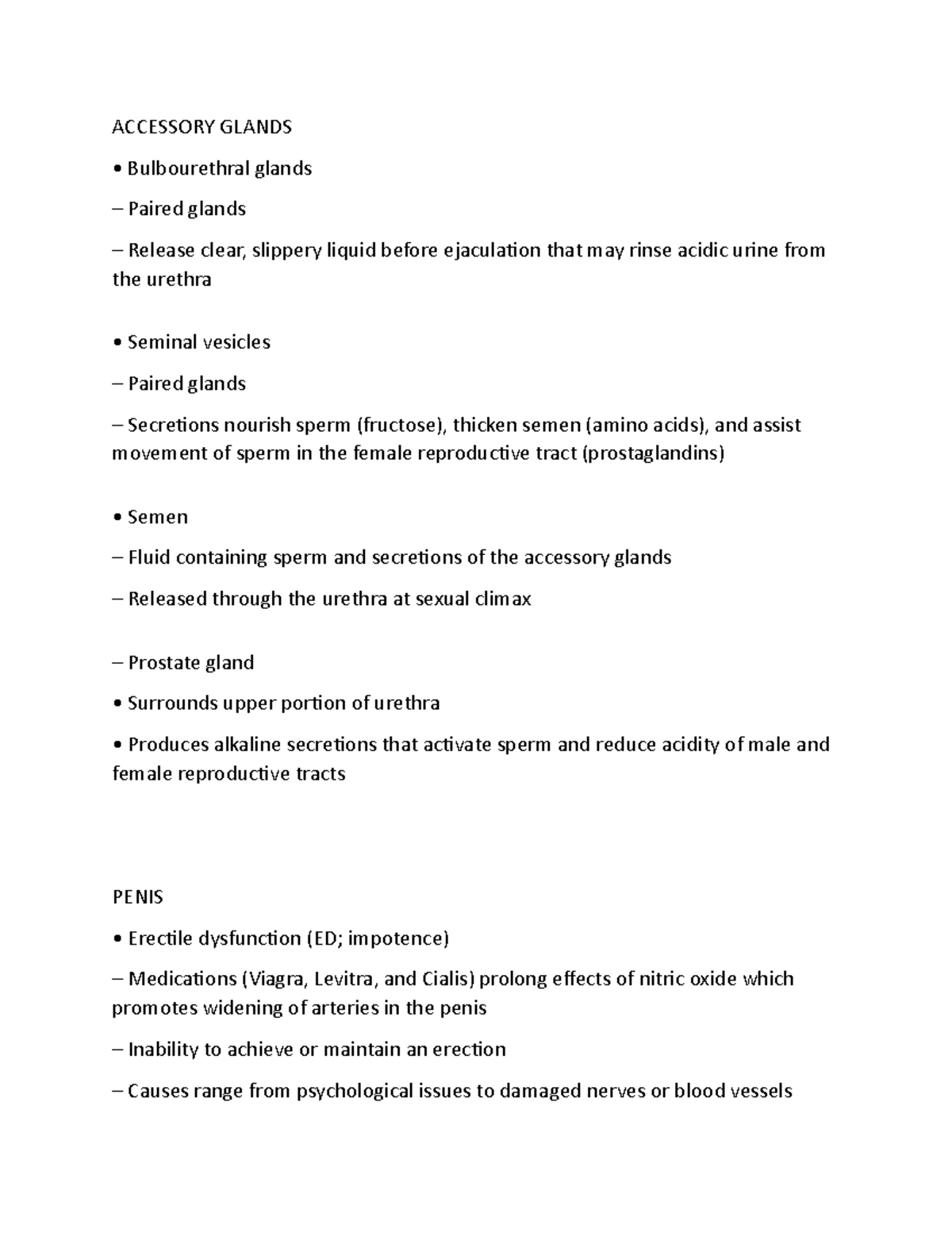 3k - Accessory Glands - ACCESSORY GLANDS Bulbourethral glands Paired ...