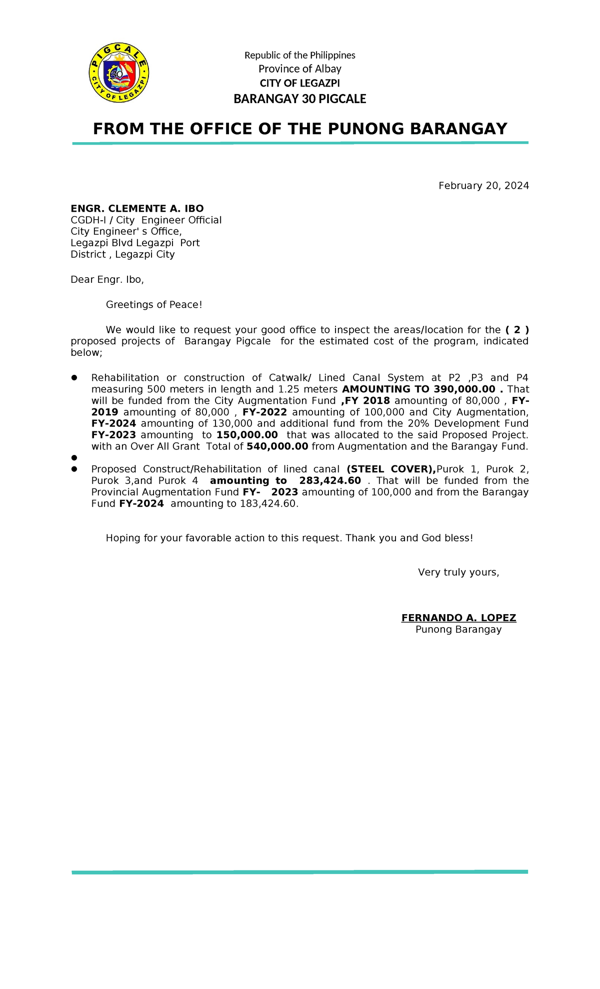 Letter-TO-ENGR - letter template - Republic of the Philippines Province ...