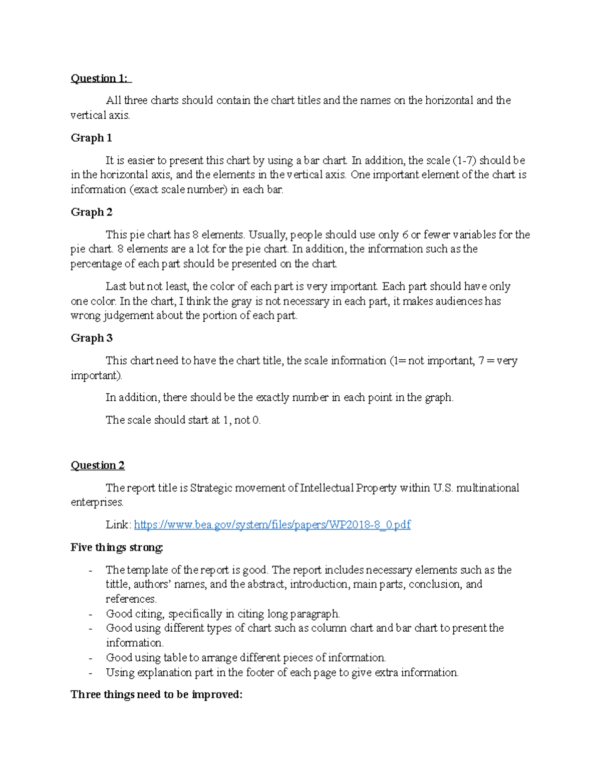 WEEK 7 - chart report - Question 1: All three charts should contain the ...