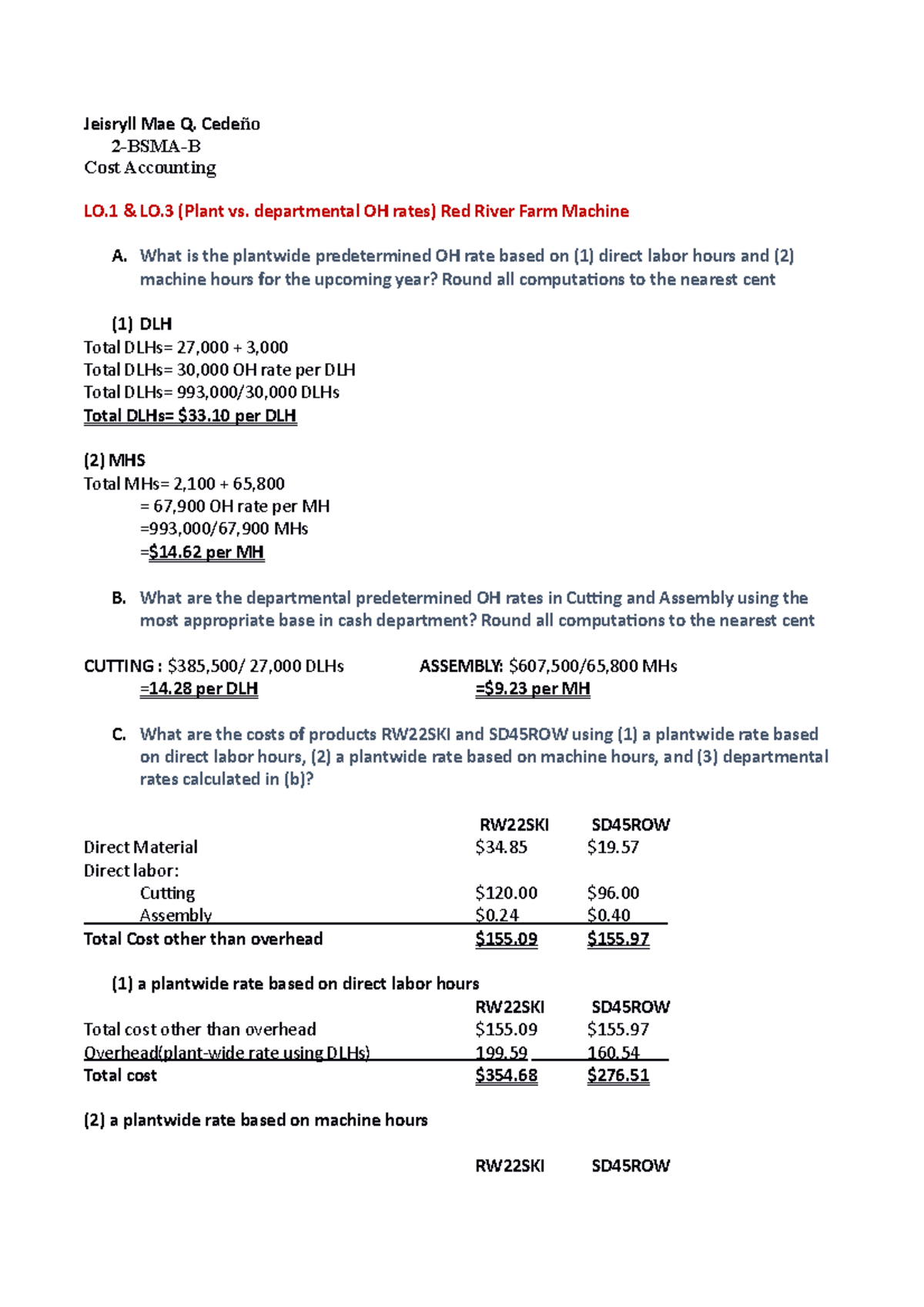 Activity 3 COST Acctng Assignment Although customers are informed of ...