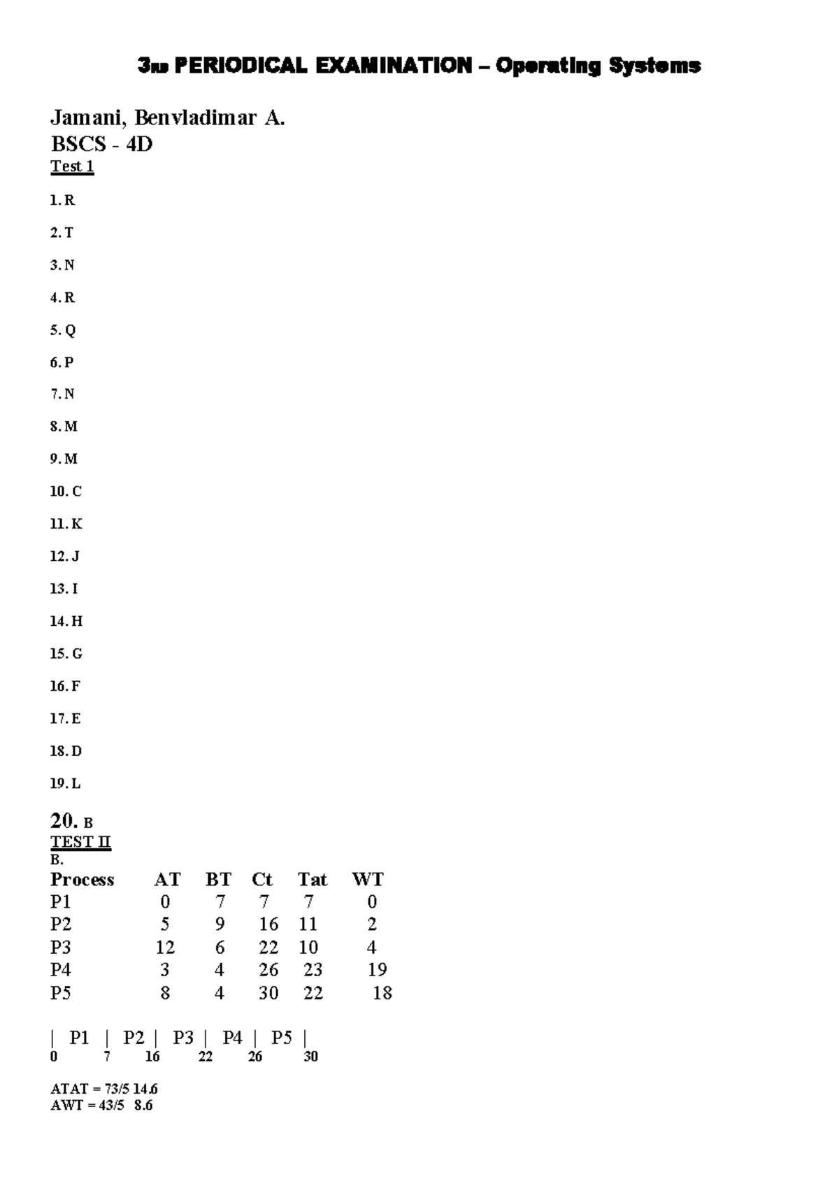 3RD Periodical Examination – Operating Systems - Jamani - 3 RD ...
