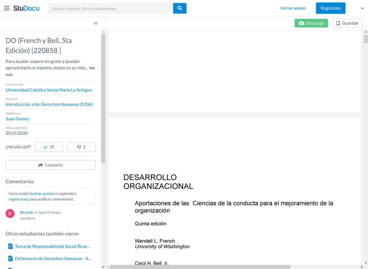 DO (French y Bell, 5ta Edición) [220858 ] - Desarrollo Organizacional ...