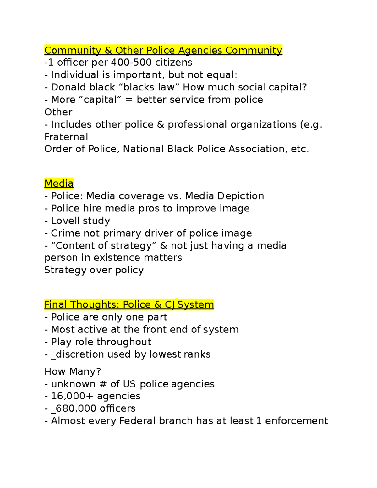 Police and society notes 4 - Community & Other Police Agencies ...