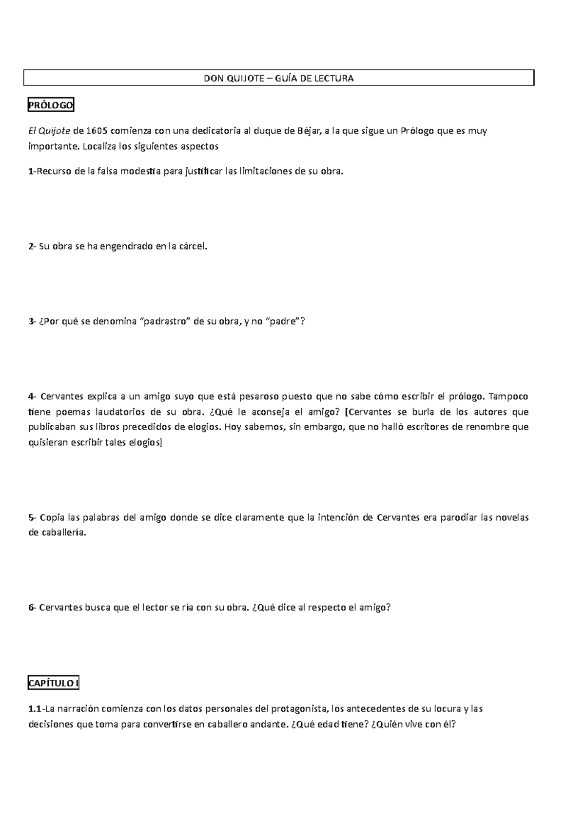 2-Guía lectura alumno de don Quijote de la Mancha 2 de Bachillerato ...
